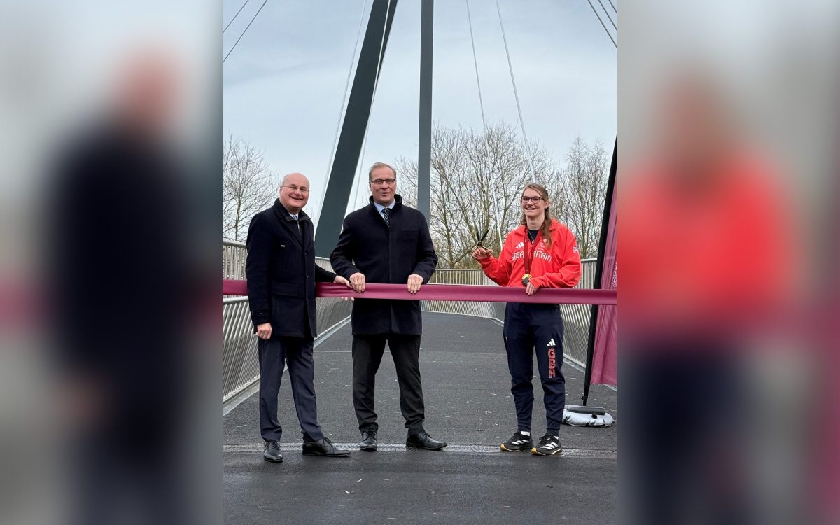Paralympic Gold Medallist Rebecca Redfern MBE cuts ribbon to open ...